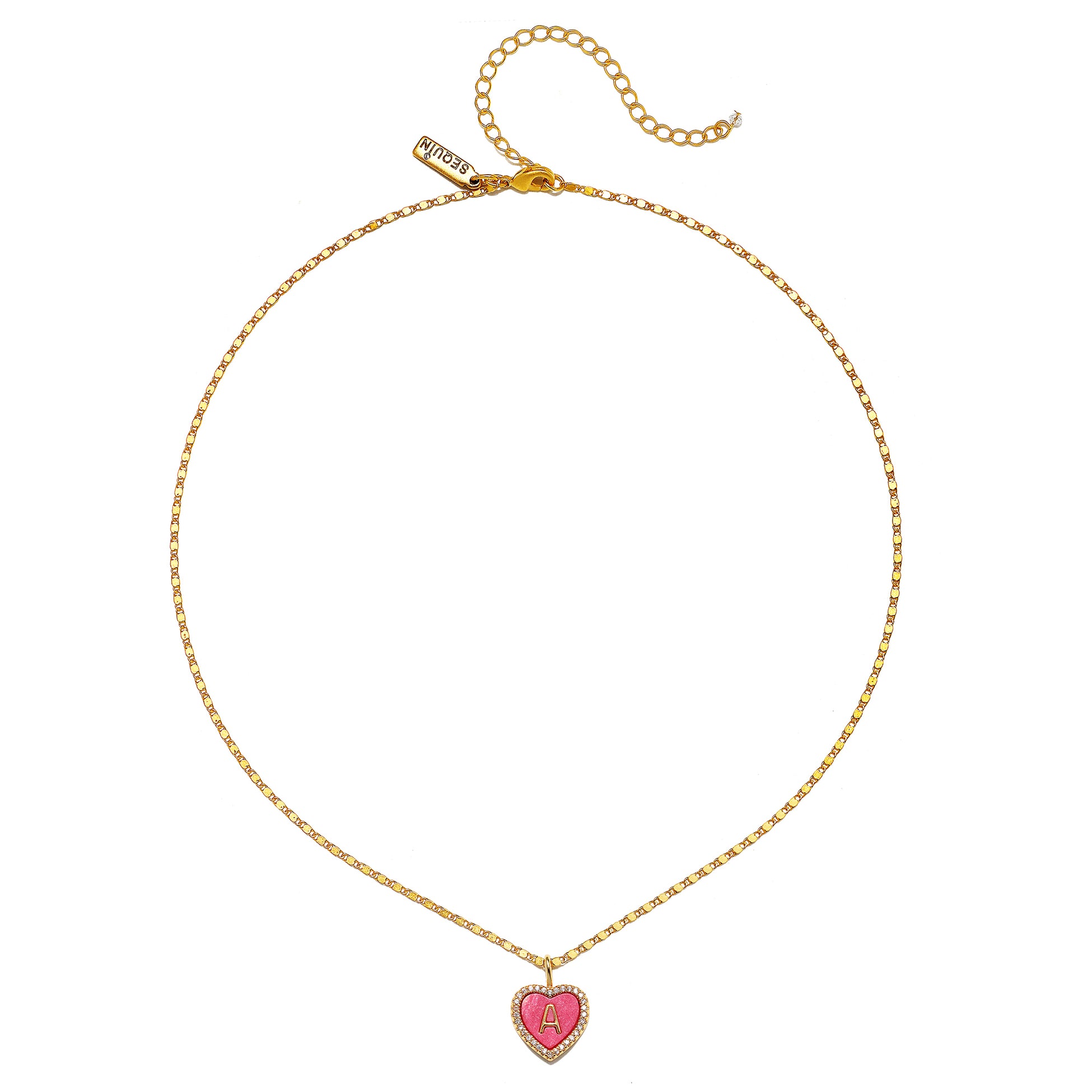 Cami Heart Initial Necklace | Sequin
