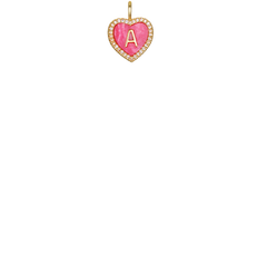 "A" Pink Heart Initial Charm | Sequin