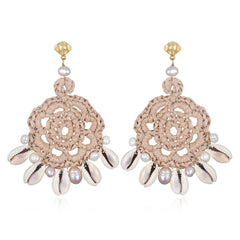 Daydreamer Crochet Shell Earrings | Sequin