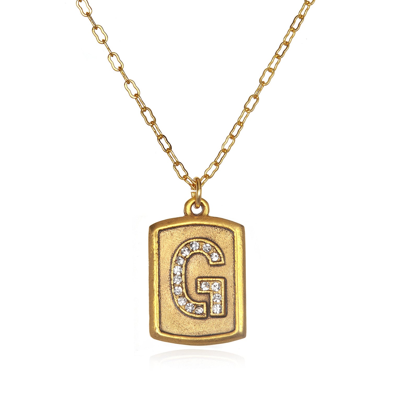 Pavé Block Initial Necklace | Sequin