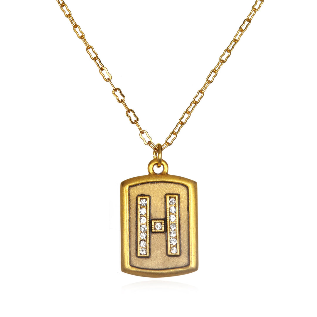 Pavé Block Initial Necklace | Sequin