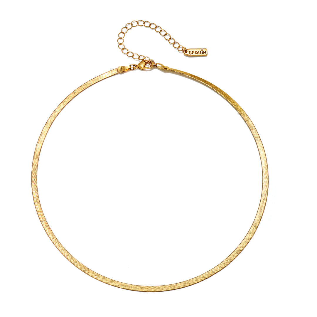 Evie Herringbone Chain Necklace | Sequin