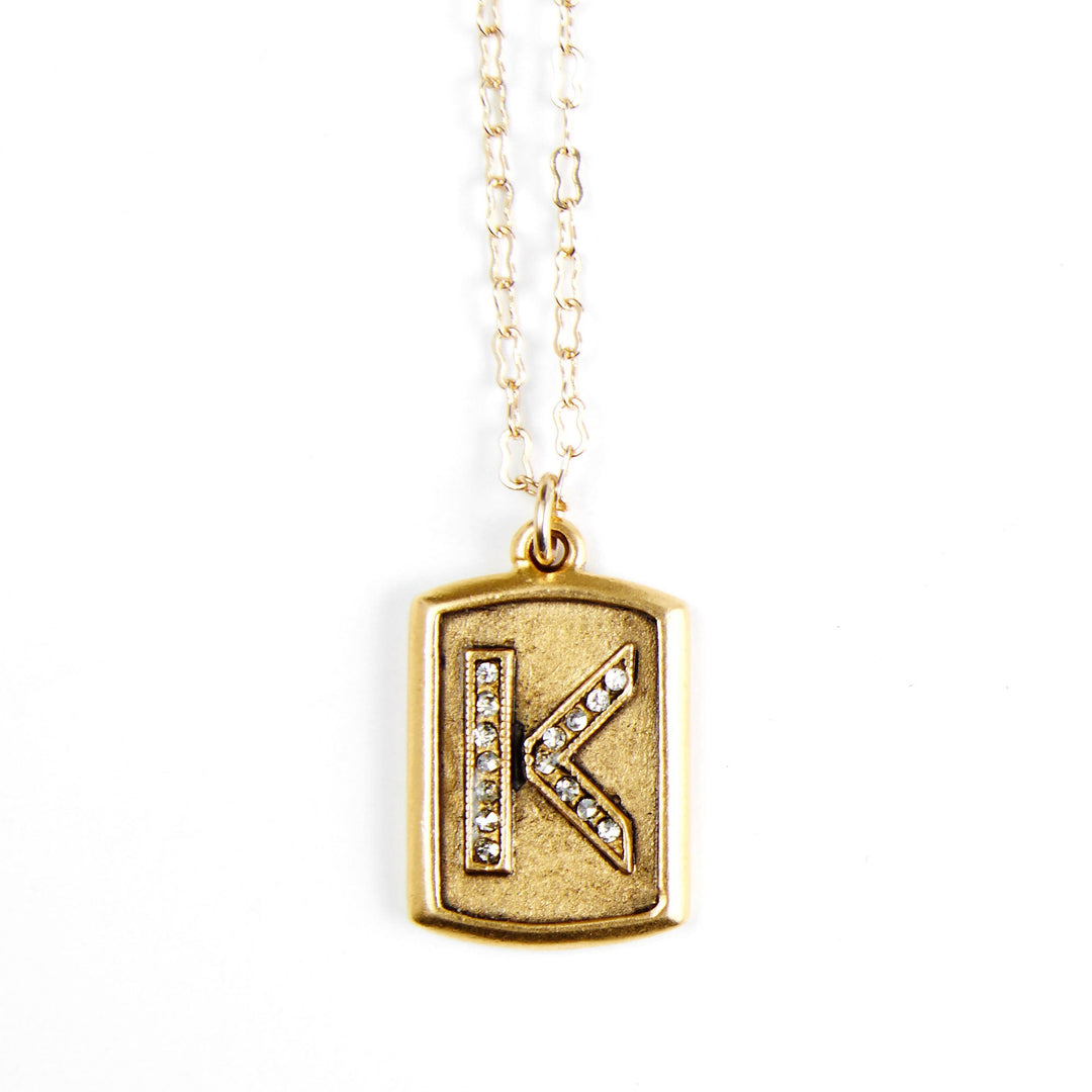 Pavé Block Initial Necklace | Sequin